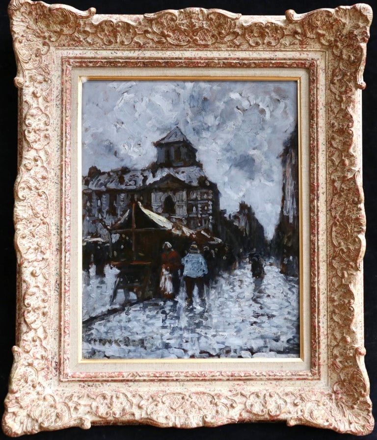 Frank Myers Boggs - Figures in a market in the rain - French ...