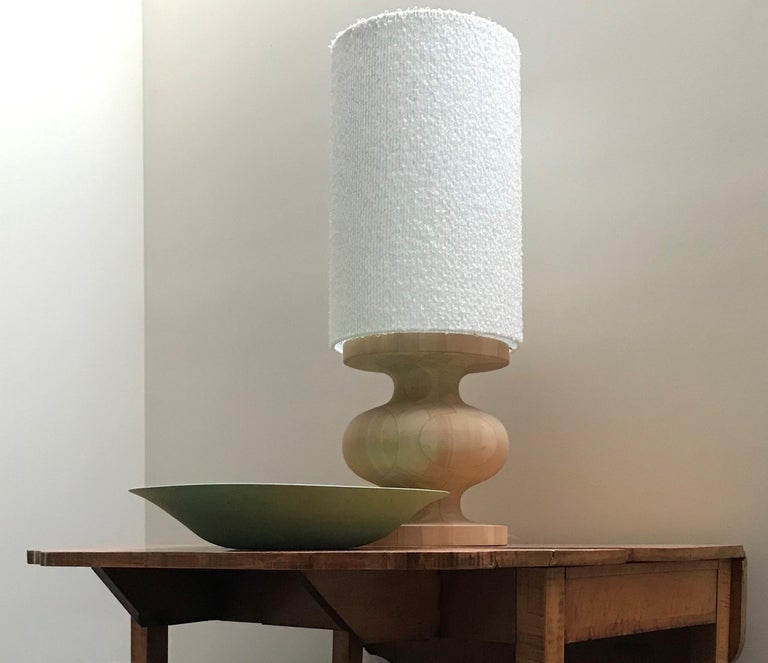 Large Frank Organic Modern Table Lamp with White Raffia Fringe Shade ...