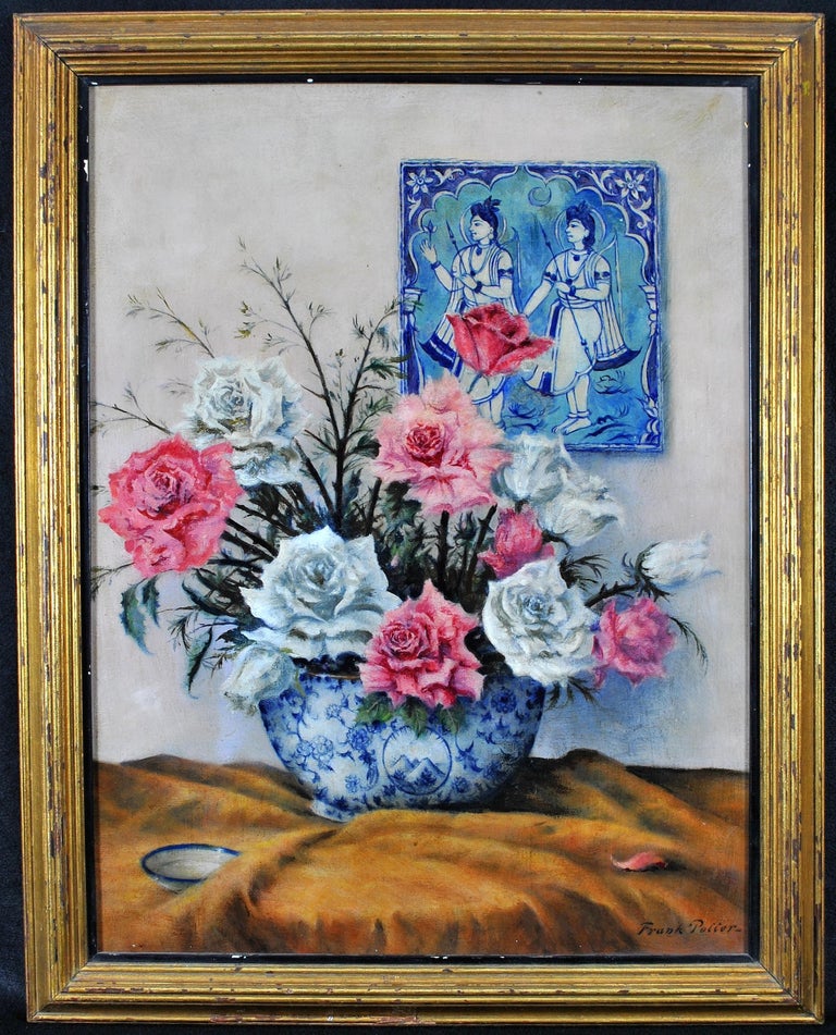 Frank Potter - Roses and Indian Tile - Mid 20th Century Flowers Floral ...