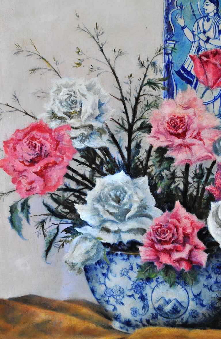 Frank Potter - Roses and Indian Tile - Mid 20th Century Flowers Floral ...