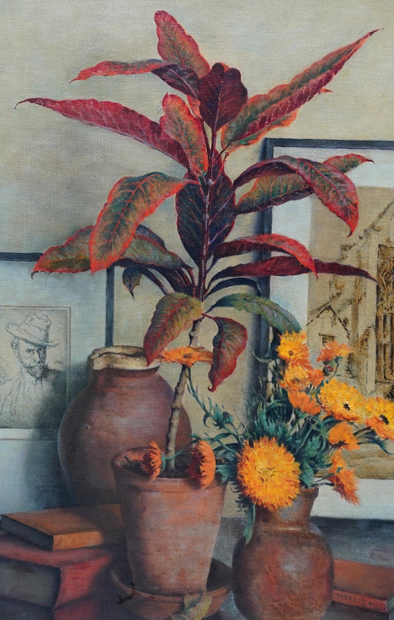 Frank Potter - Still Life of Marigolds and Terracotta Pots - British ...