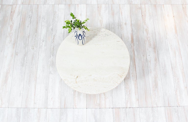 Frank Rohloff Tulip Side Table with Travertine Top for Brown Saltman at ...