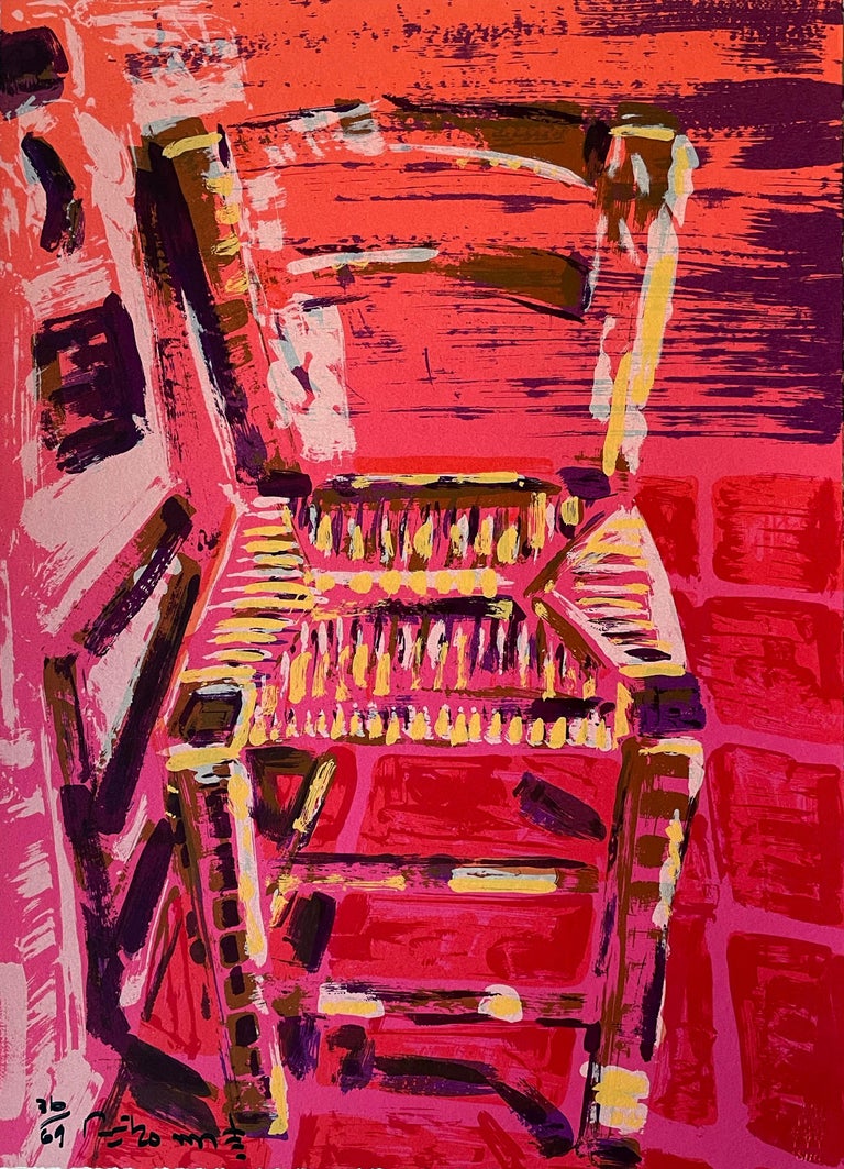 Frank Romero - Red Chair, by Chicano artist Frank Romero at 1stDibs