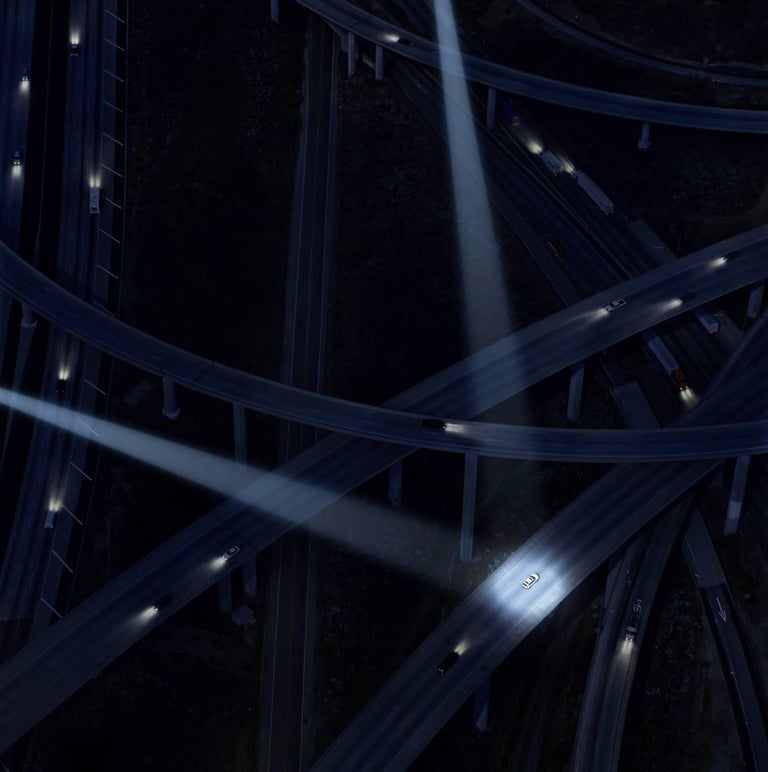 Frank Schott - Autobahn - abstract birds eye view of freeway ...