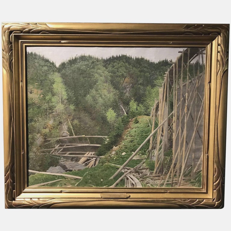 Frank Vincent Dumond - Landscape with Wooden Train Trestle For Sale at ...
