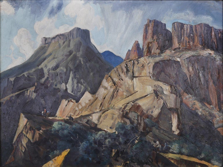 Frank Wilcox - Riders Through the Canyon, Mid-Century Western Landscape ...