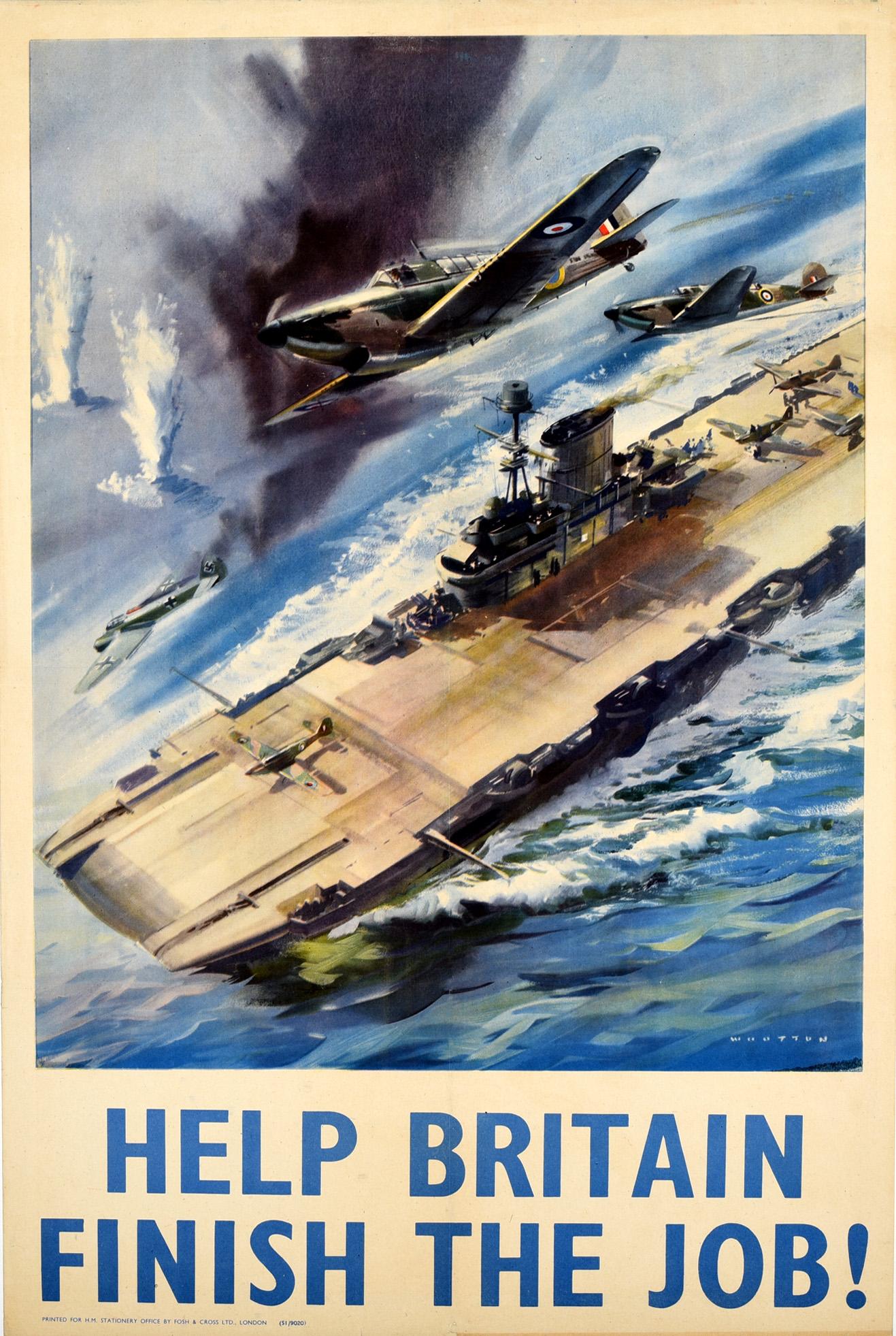 Frank Wootton - Original Vintage Poster Help Britain Finish The Job ...