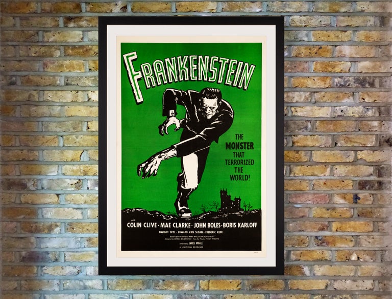 'Frankenstein' Original Vintage US One Sheet Movie Poster, 1960s at 1stDibs