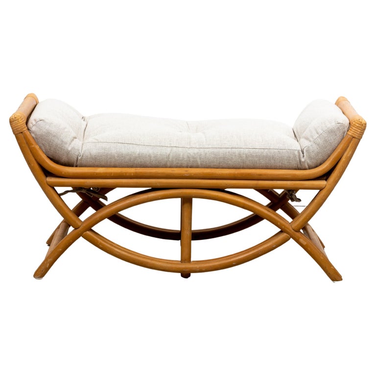 Frankl Style Bamboo Rattan Bench at 1stDibs