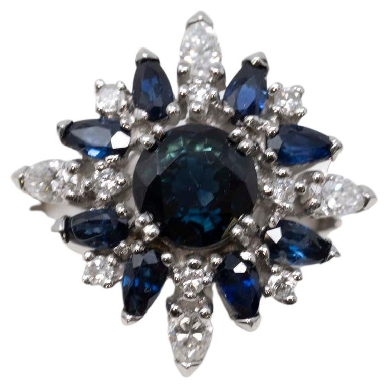 Franklin Mint for Igor Carl Faberge 18 K Diamond Sapphire Ladies Ring ...
