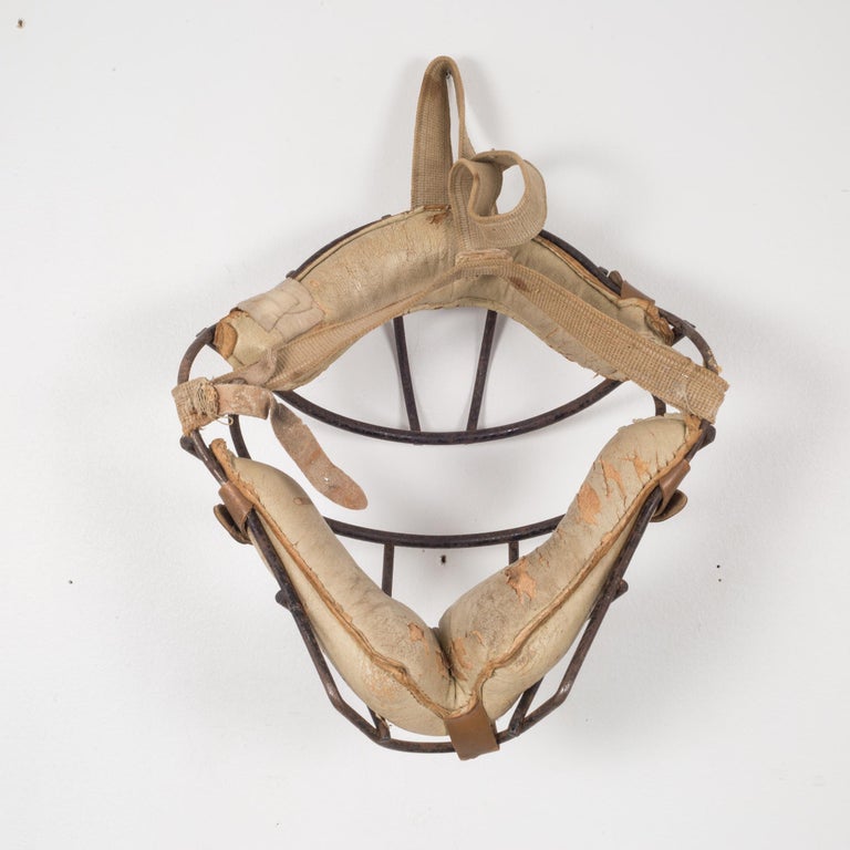 Franklin Steel and Leather Catcher's Mask, c.1940 For Sale at 1stDibs