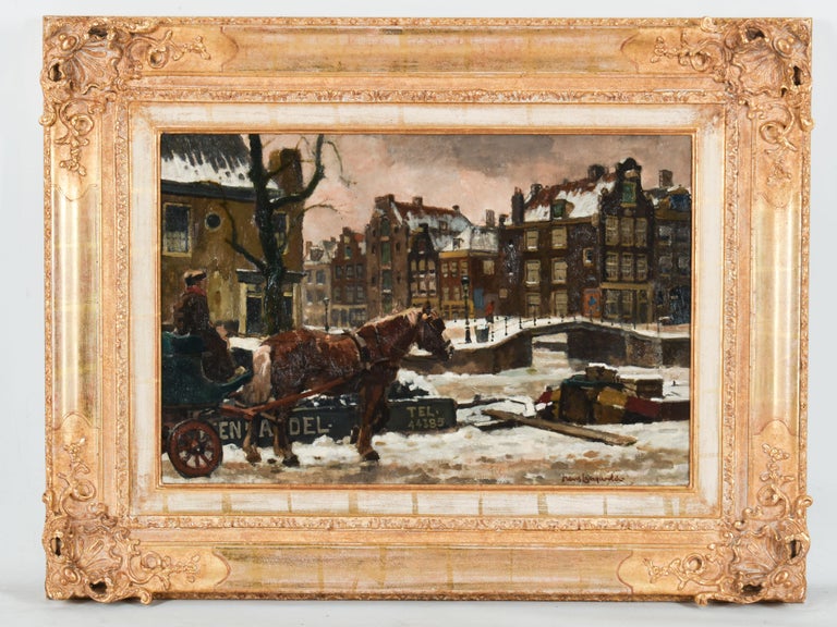 Frans Langeveld - Covered wagon on the Amsterdam canal - Frans Langeveld - Dutch - Europe En ...