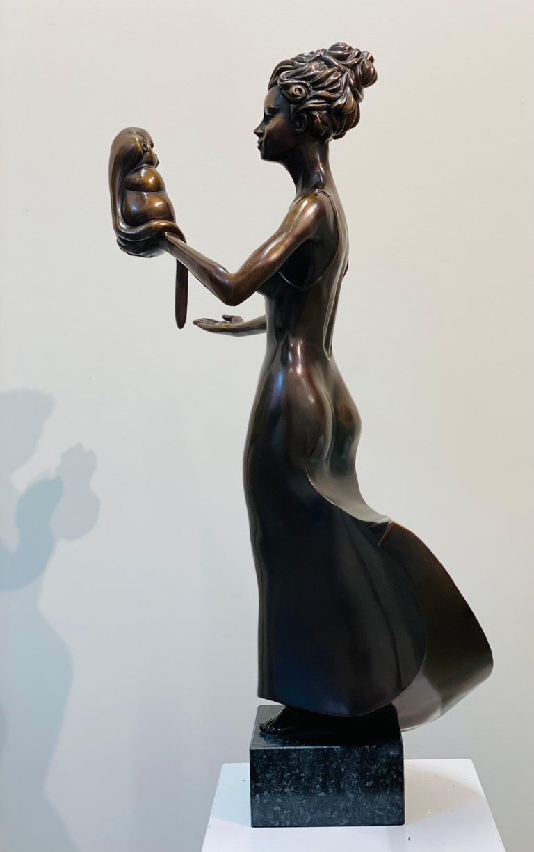 Frans van Straaten - Reflectia, Woman with Monkey- 21st Century ...