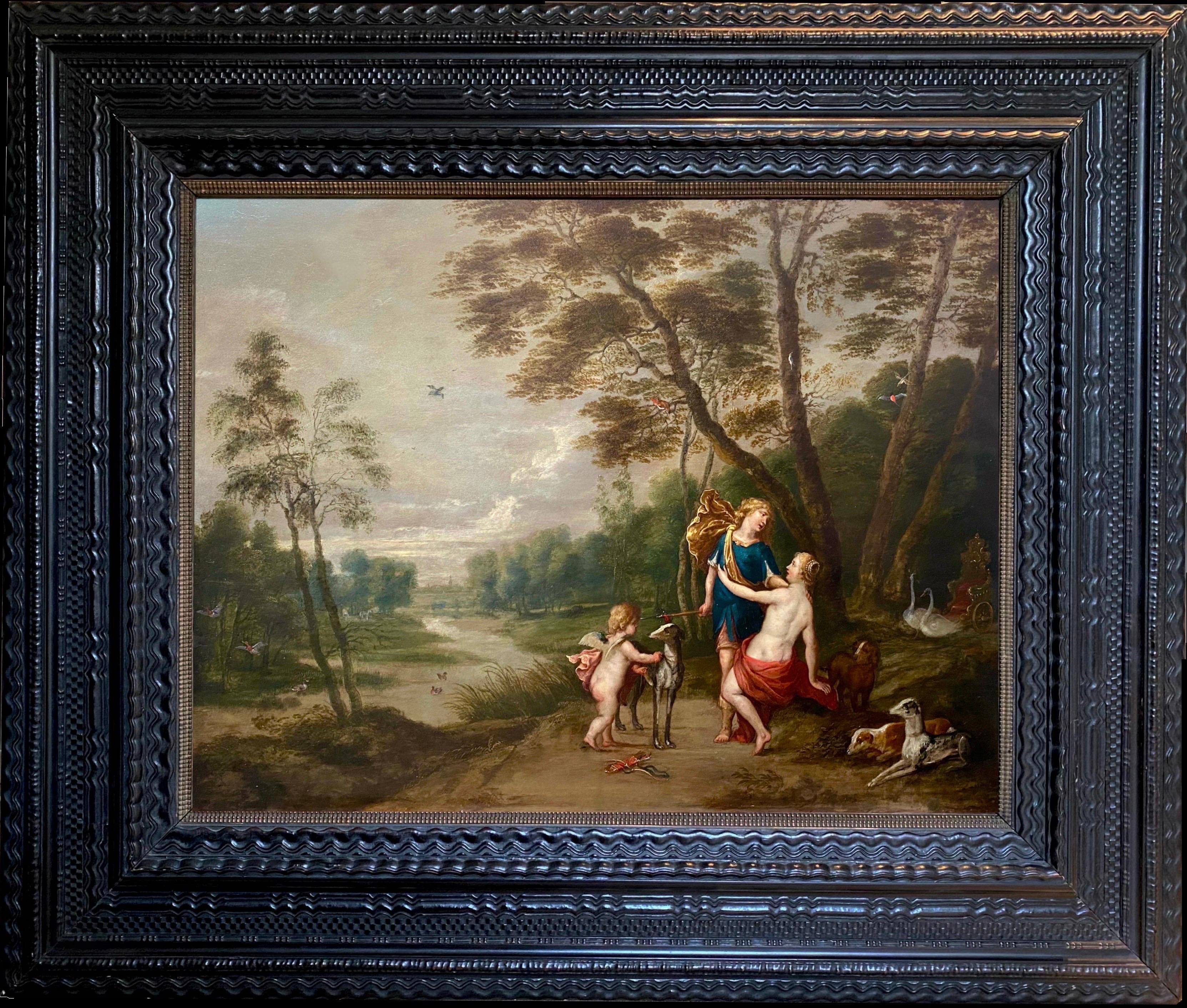 Landscape with Windmill on Hill - British 1800 Old Master art oil painting For Sale at 1stDibs