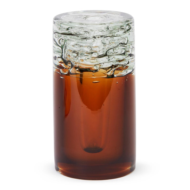 Frantisek Vizner for Skrdlovice Czech Cinnamon Art Glass Vase, circa ...