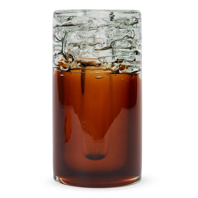 Frantisek Vizner for Skrdlovice Czech Cinnamon Art Glass Vase, circa ...