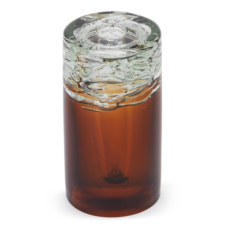Frantisek Vizner for Skrdlovice Czech Cinnamon Art Glass Vase, circa ...