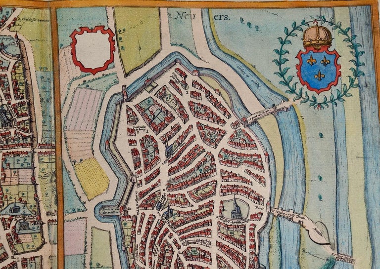 Franz Hogenberg - Nevers and Autun France: 16th Century Hand-colored ...