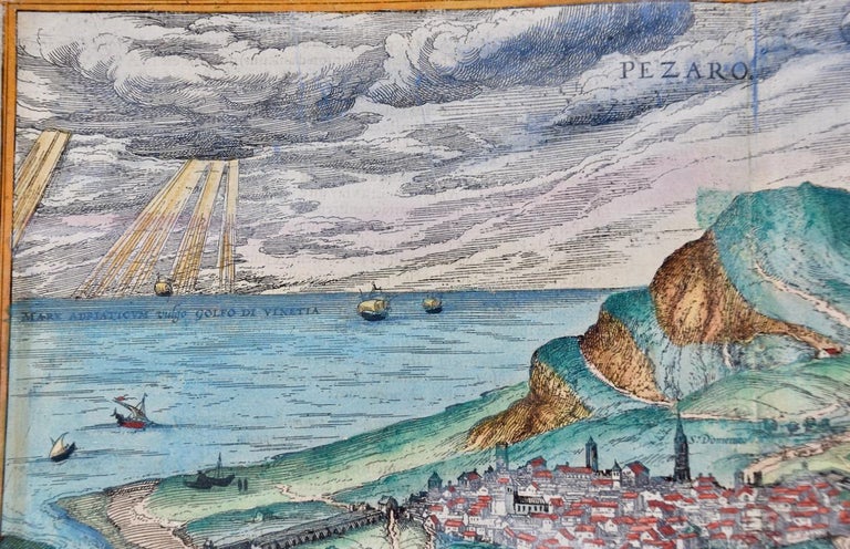 Franz Hogenberg - View of Pisaro, Italy: A 16th Century Hand-colored ...