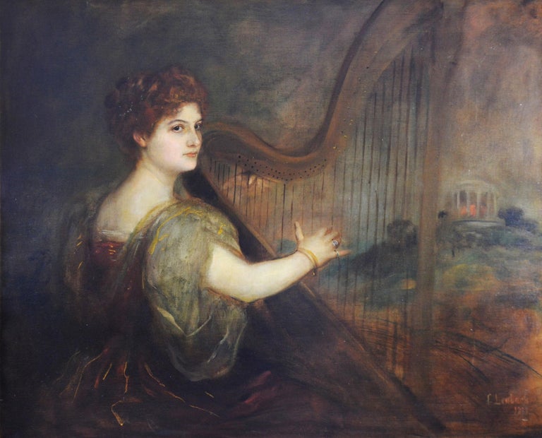 Franz von Lenbach - The Muse Terpsichore - Large 19th Century Portrait ...