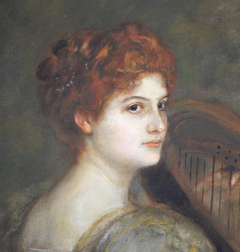 Franz von Lenbach - The Muse Terpsichore - Large 19th Century Portrait ...