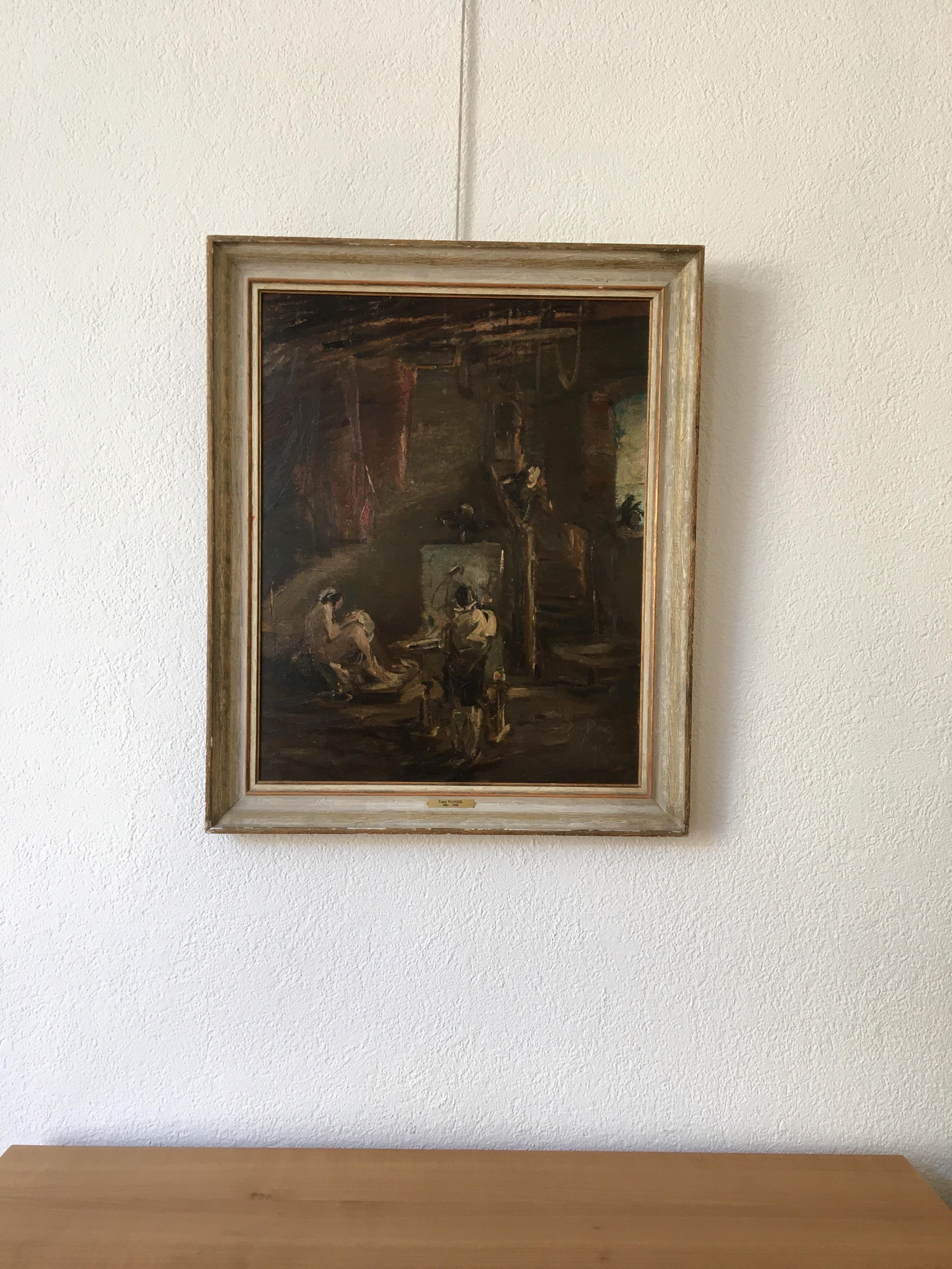 Franz Wanger - Artist and model in the studio For Sale at 1stDibs