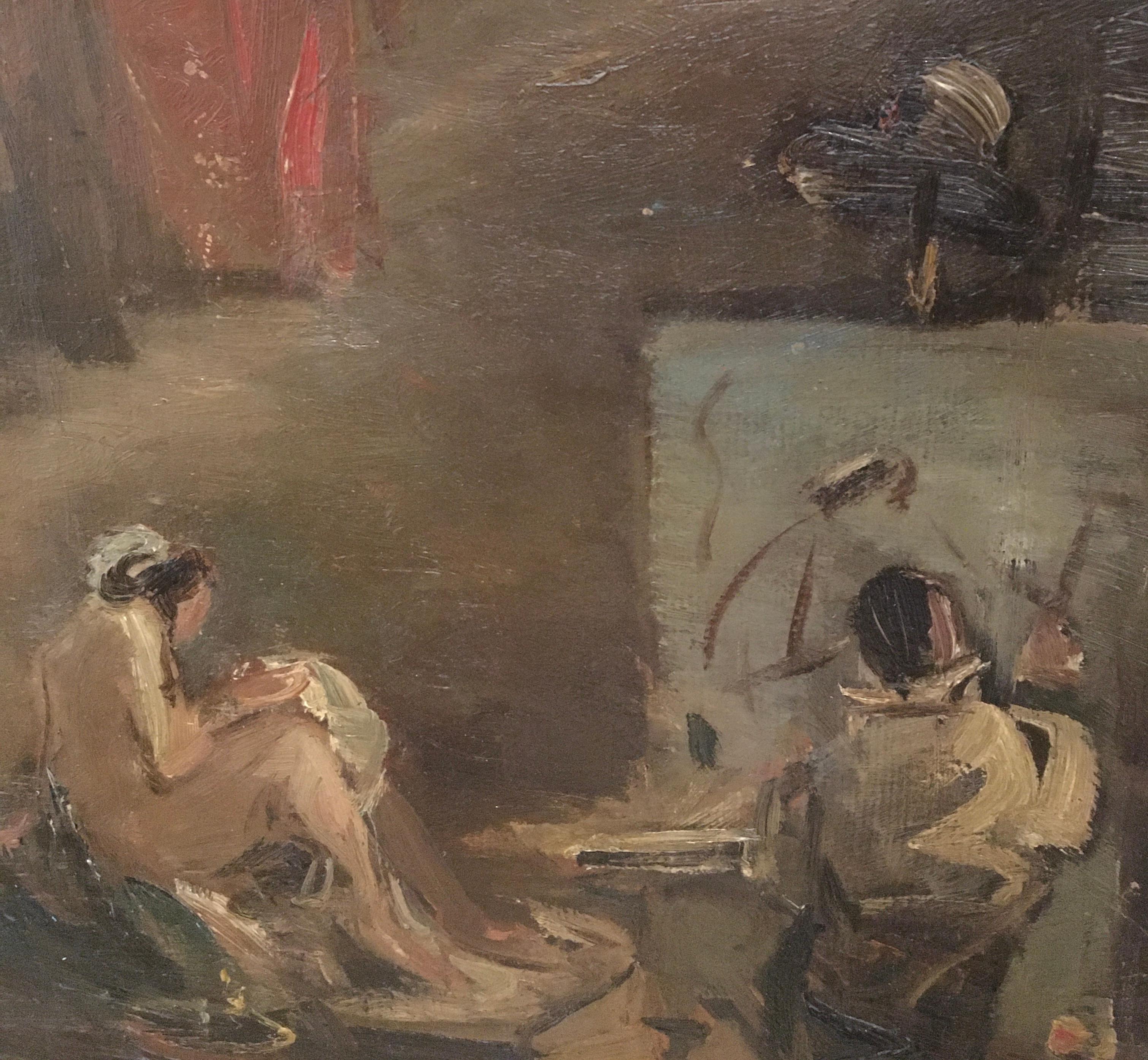 Franz Wanger - Artist and model in the studio For Sale at 1stDibs