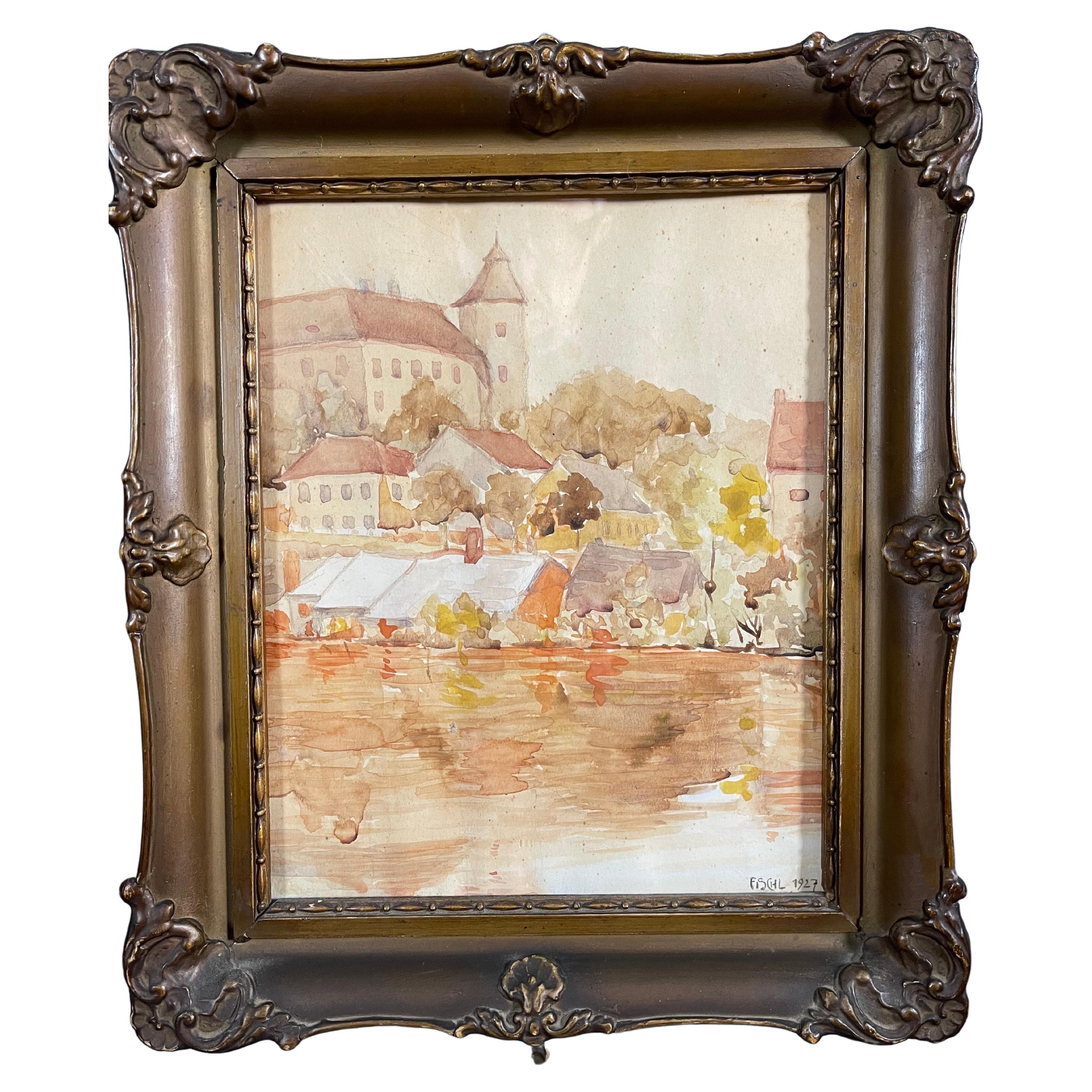 Franz Xaver Fischl Signed Period Landscape For Sale at 1stDibs