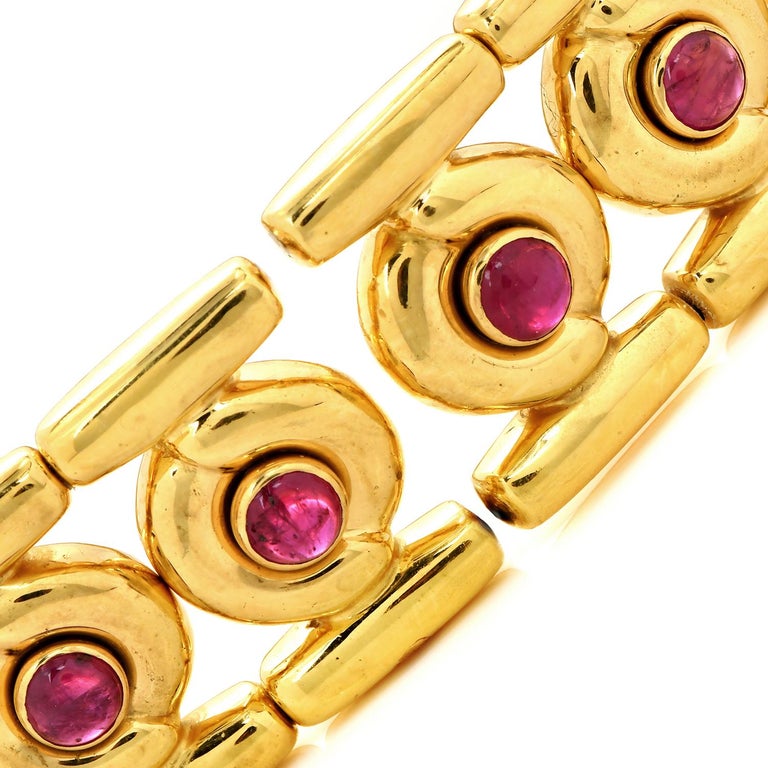 Fraone Milano Vintage Ruby 18k Yellow Gold Collar Choker Cuff Necklace ...