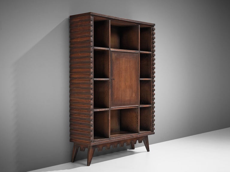 Fratelli Frigerio Bookcase with Bar Cabinet in Oak For Sale at 1stDibs ...