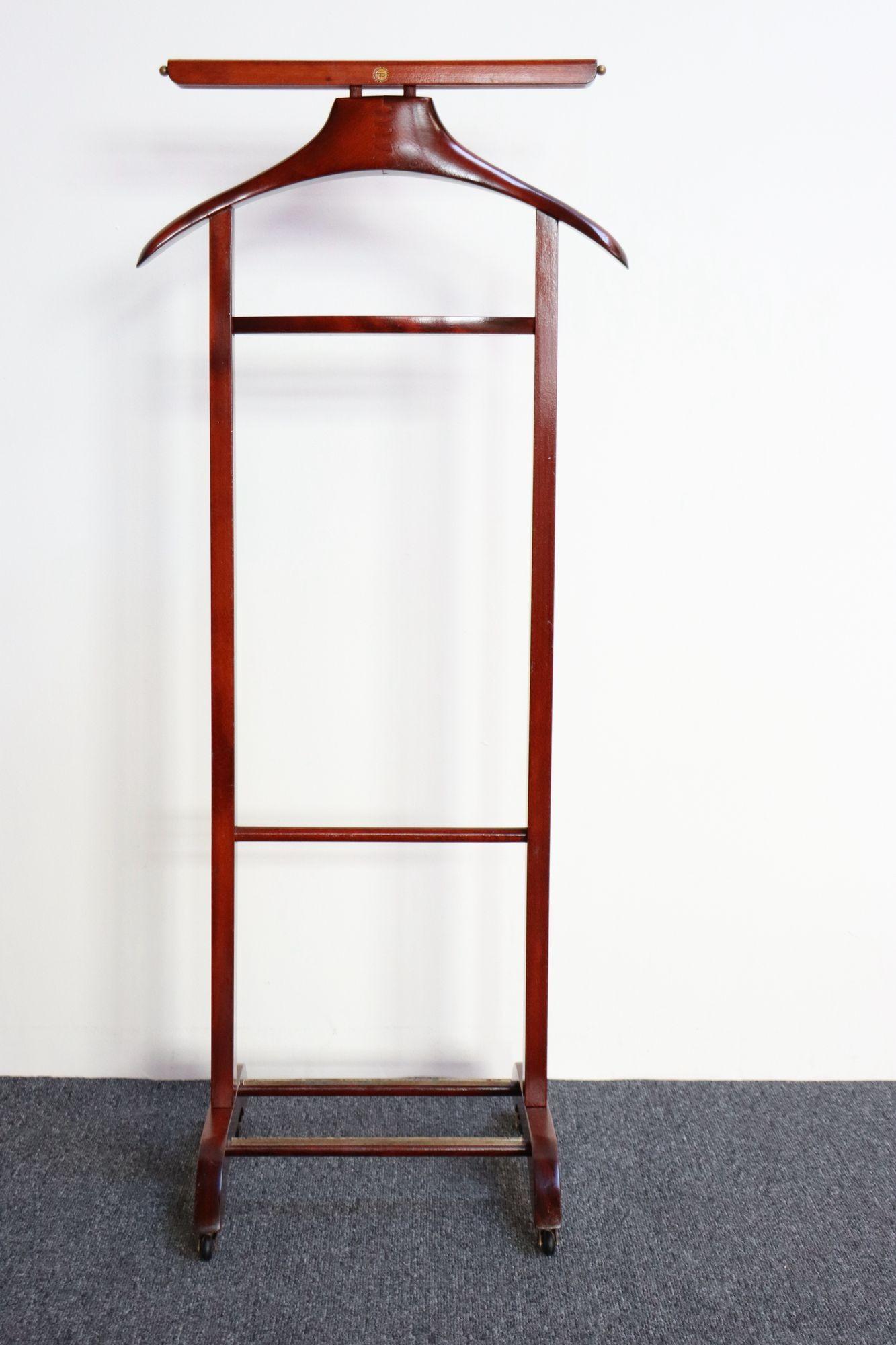 Fratelli Reguitti Stained Red Mahogany and Brass Valet in Style of Ico ...