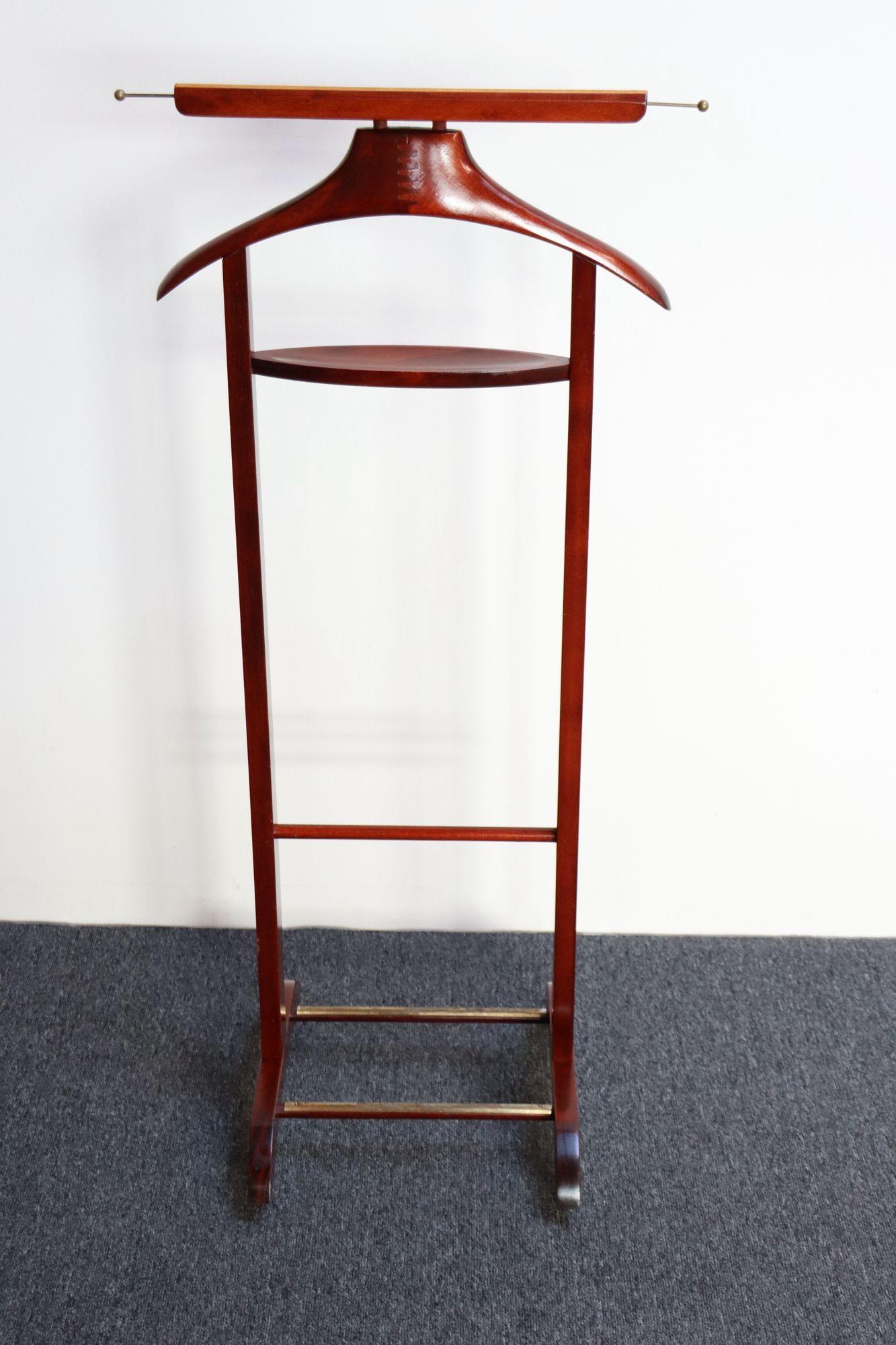 Fratelli Reguitti Stained Red Mahogany and Brass Valet in Style of Ico ...