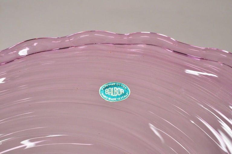 Fratelli Toso Balboa Venetian Blown Art Glass Pink Swirl Gold Flecks ...