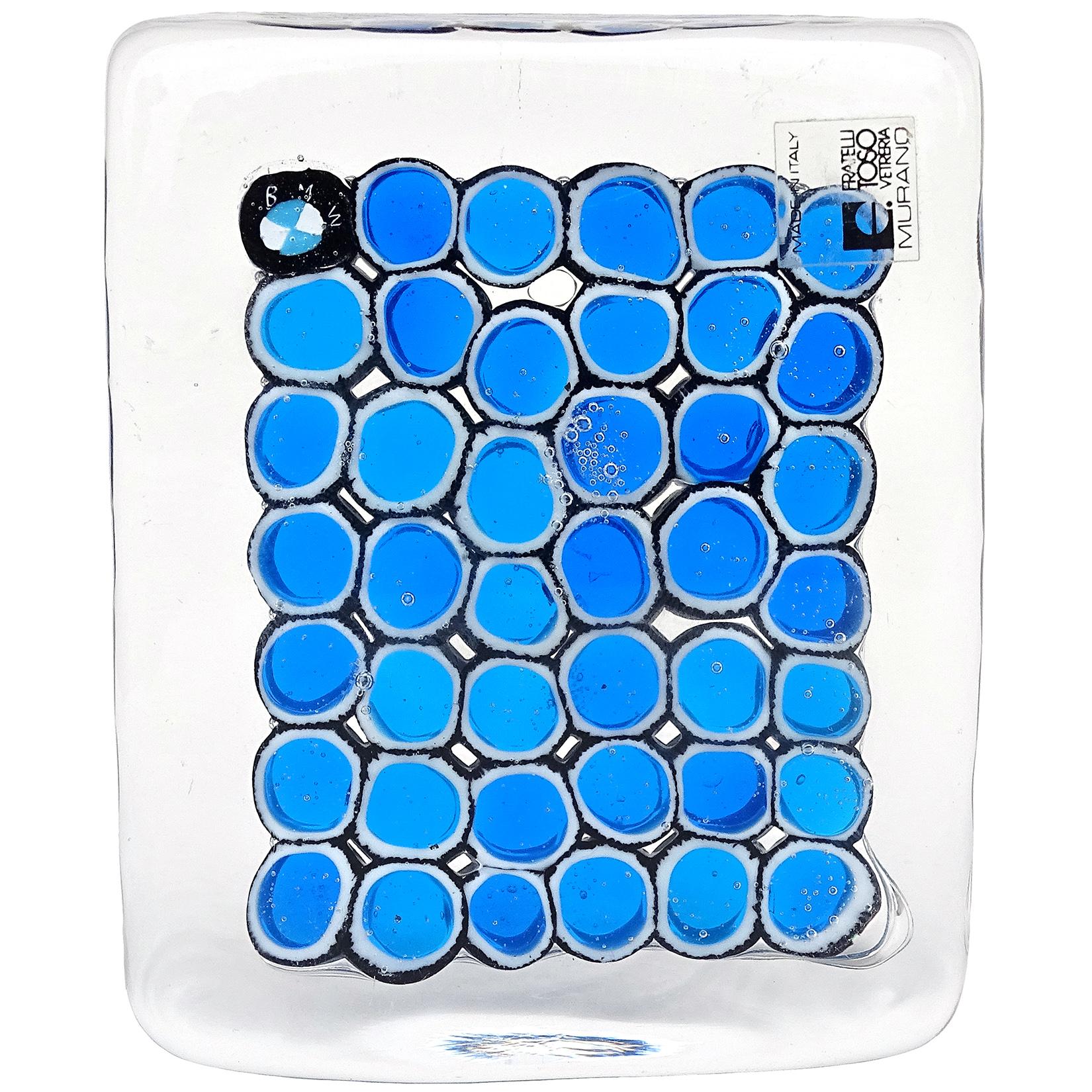 Fratelli Toso Murano BMW Company Logo Blue Murrine Italian Art Glass ...