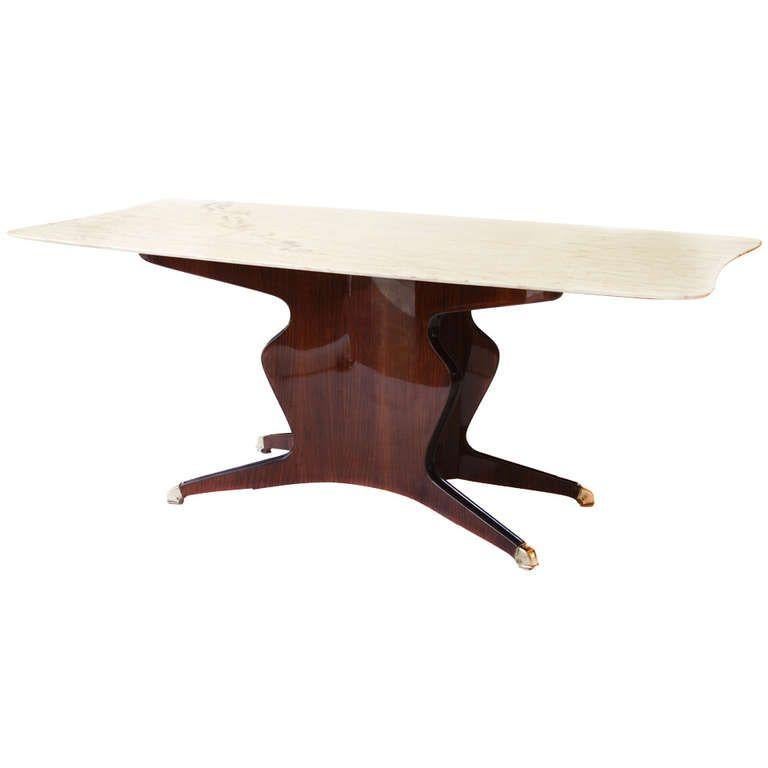 Fratelli Turri Dining Table with Marble Top For Sale at 1stDibs
