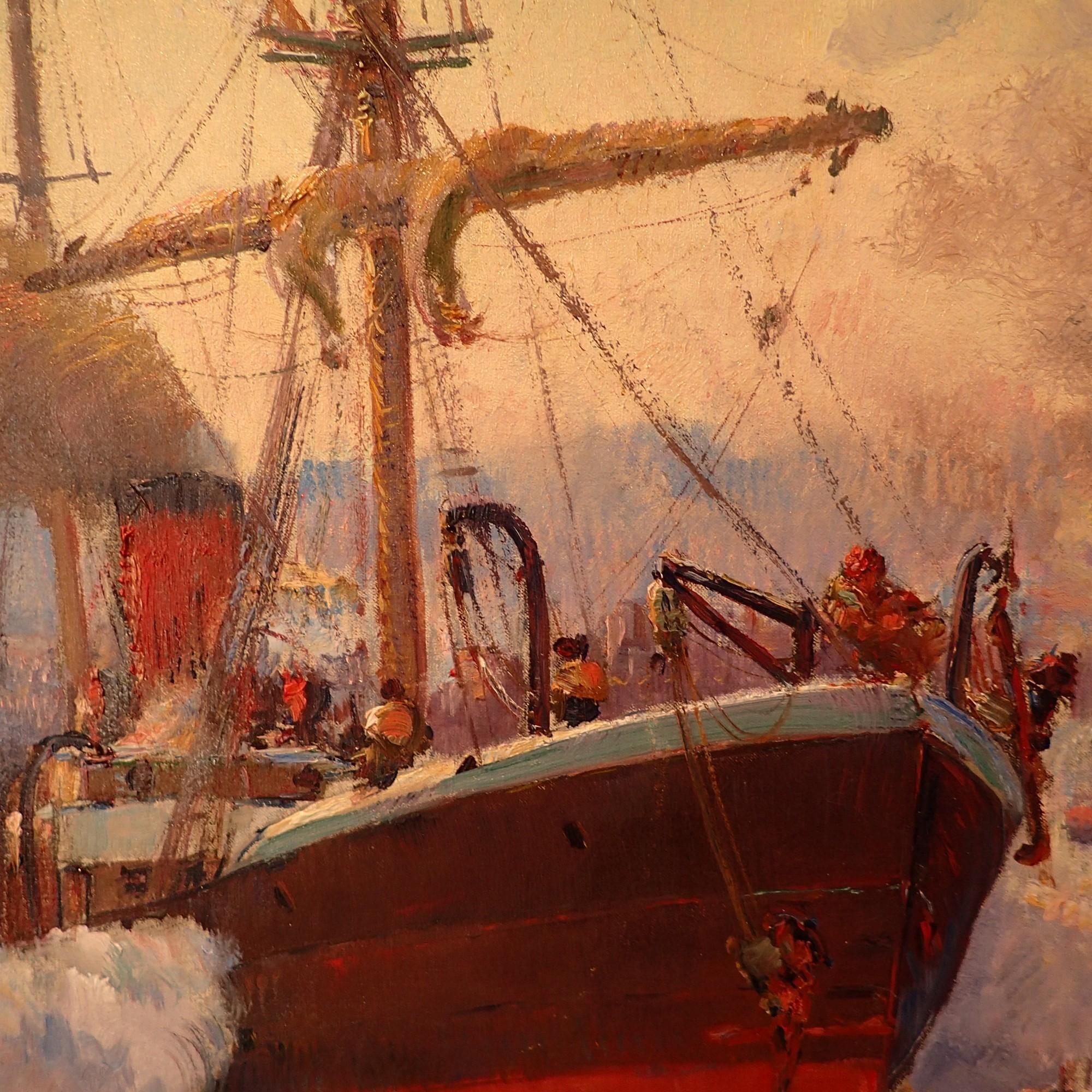 Frédéric Montenard - Barcos de carga en el Puerto Viejo de Marsella en ...