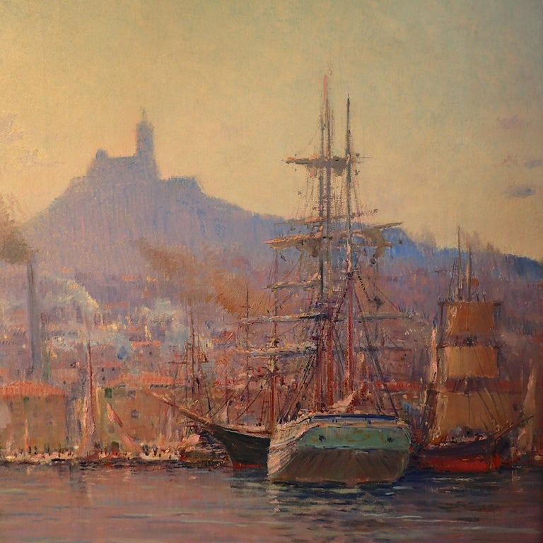 Frédéric Montenard - Cargo Ships in the Old Harbour of Marseille For ...
