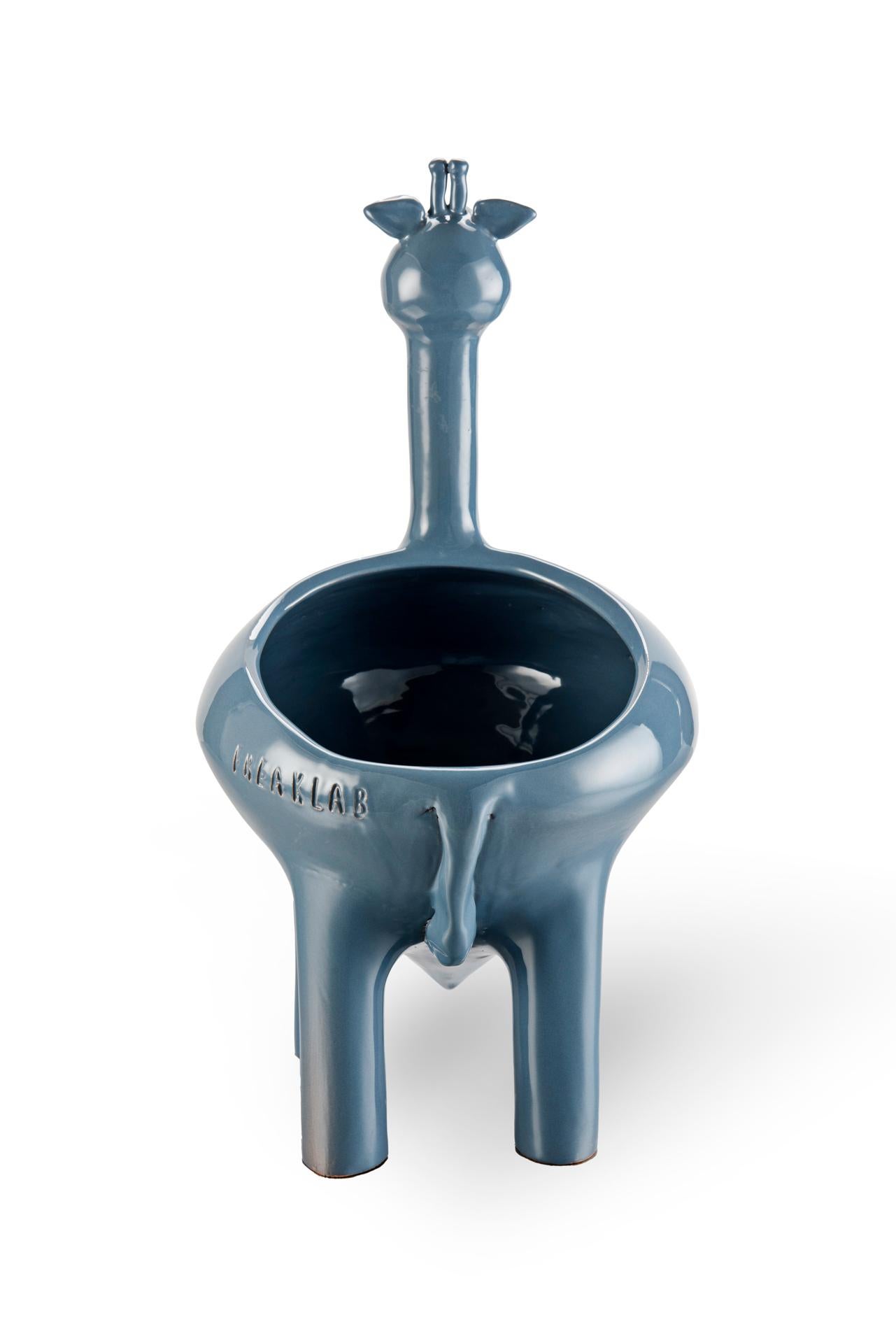 Freaklab Gray-Blue Giraffe Bowl Large Made Entirely by Hand in Ceramic ...