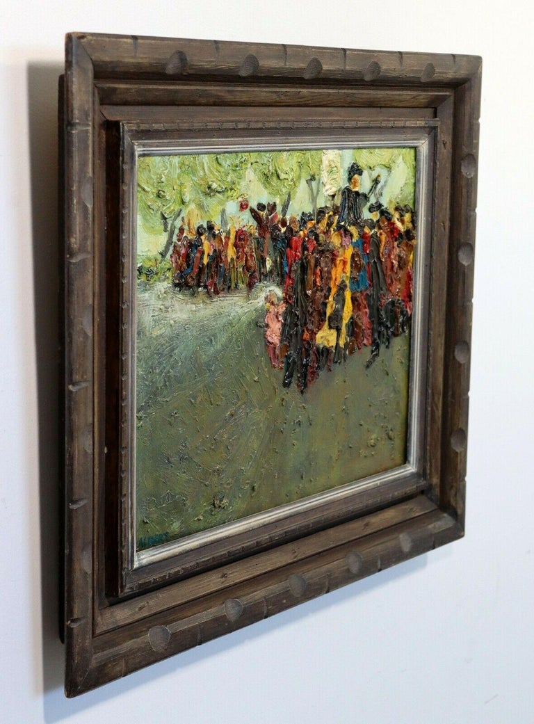 Fred Albert Signed Hyde Park Framed Oil on Board For Sale at 1stDibs