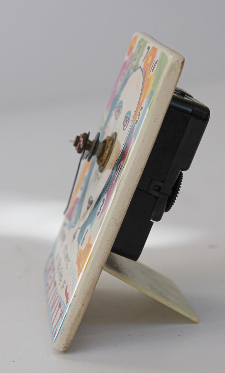 Fred Babb Vintage Ceramic Hand Painted Clock, Creativity at 1stDibs