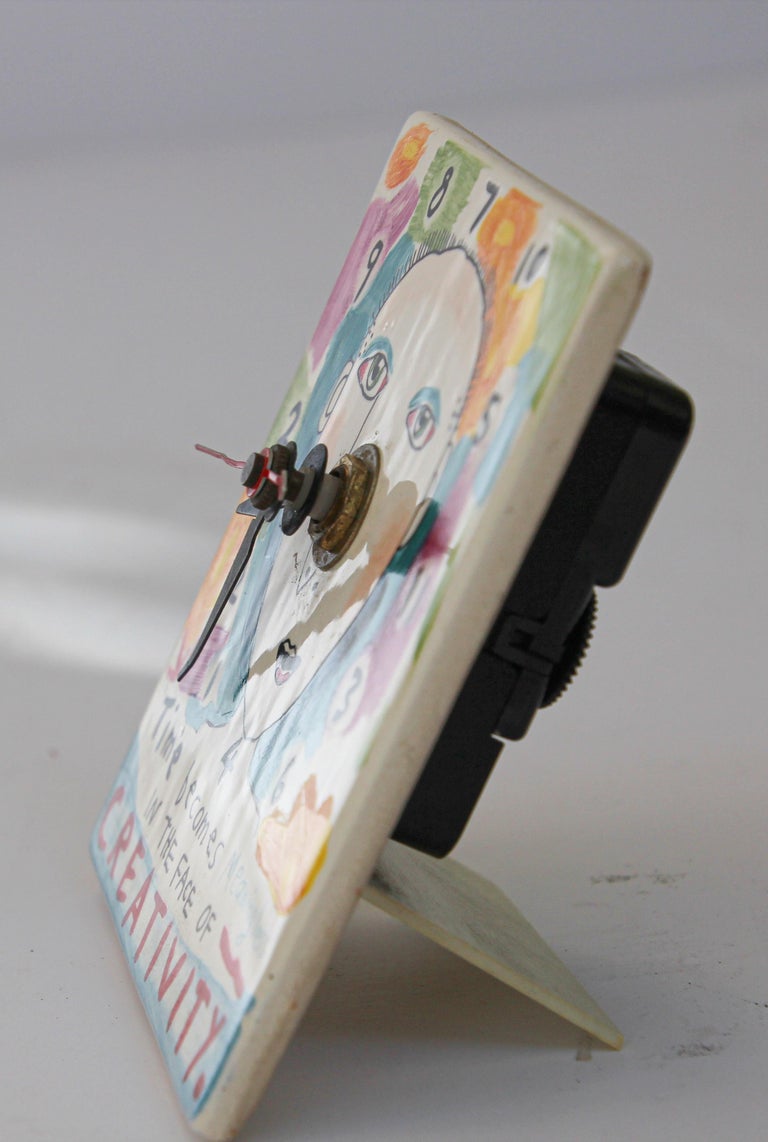 Fred Babb Vintage Ceramic Hand Painted Clock, Creativity at 1stDibs