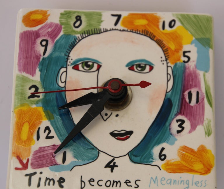 Fred Babb Vintage Ceramic Hand Painted Clock, Creativity at 1stDibs