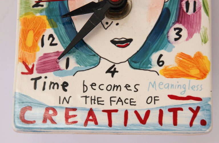Fred Babb Vintage Ceramic Hand Painted Clock, Creativity at 1stDibs