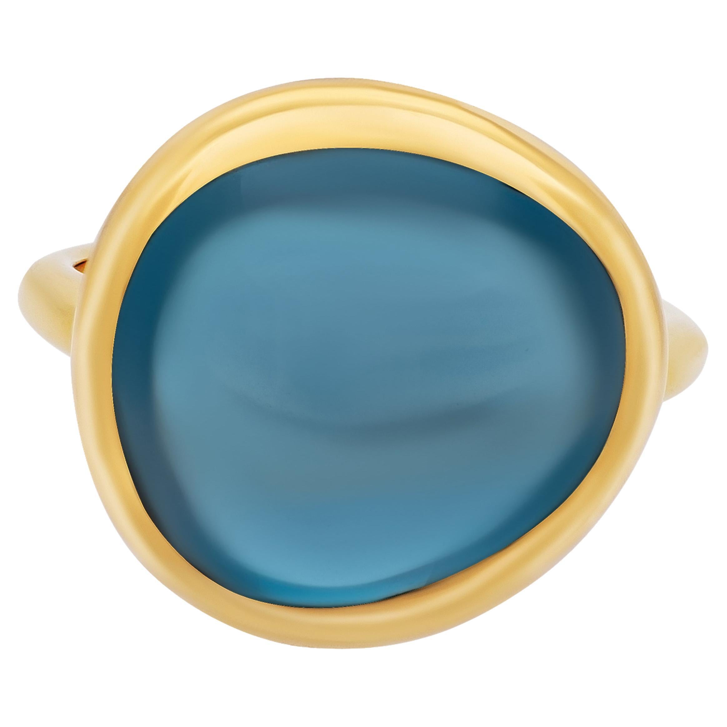 Fred Belles Rives 18k Gold, London Topaz Band Ring For Sale at 1stDibs