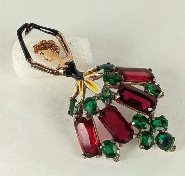 Fred Block Art Deco Ballerina Brooch at 1stDibs