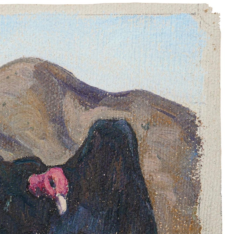 Fred Darge – Schwarz, hellbraun, rot und himmelblau Abstraktes ...