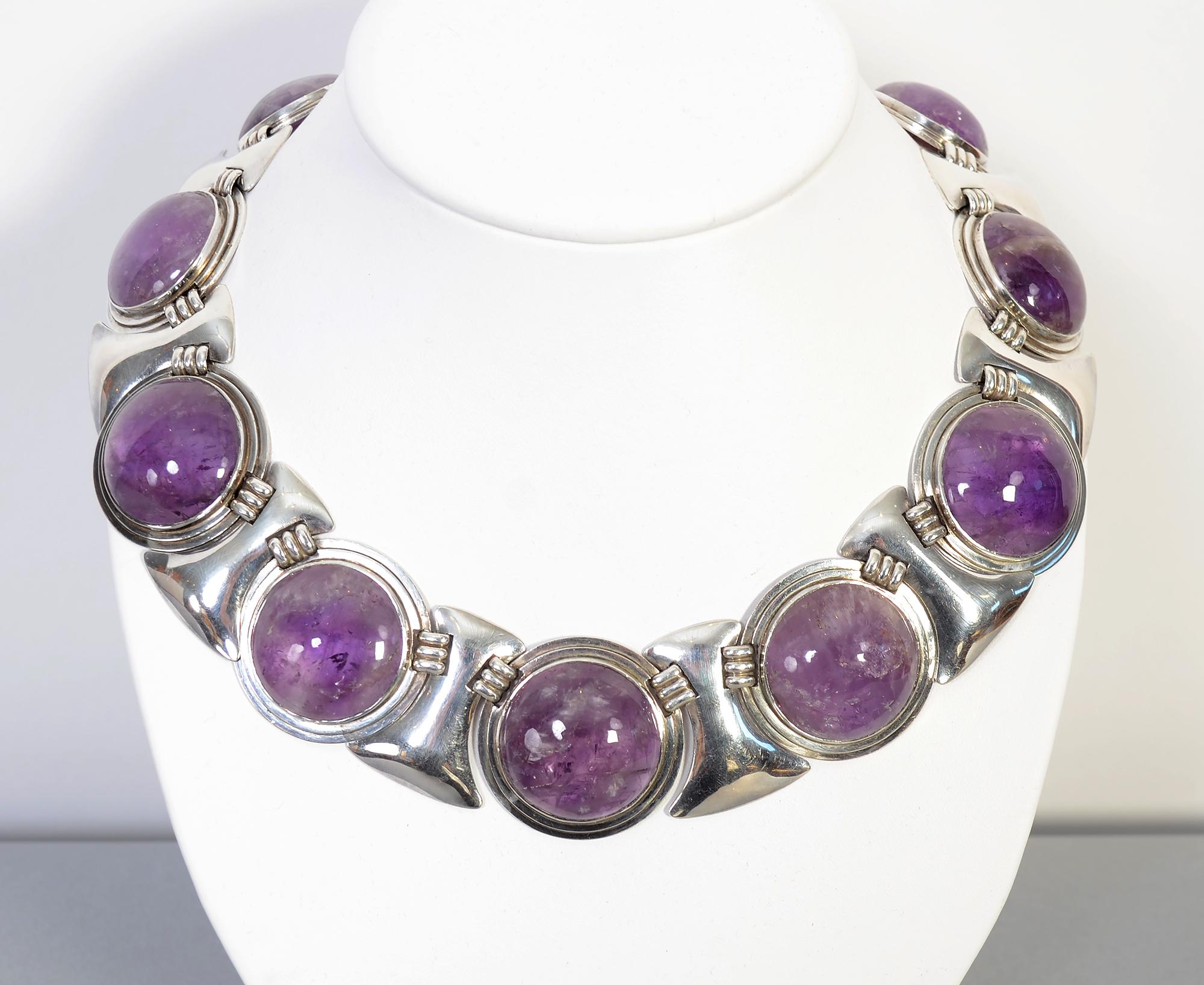 Fred Davis Sterling Silver and Amethyst Necklace For Sale at 1stDibs ...