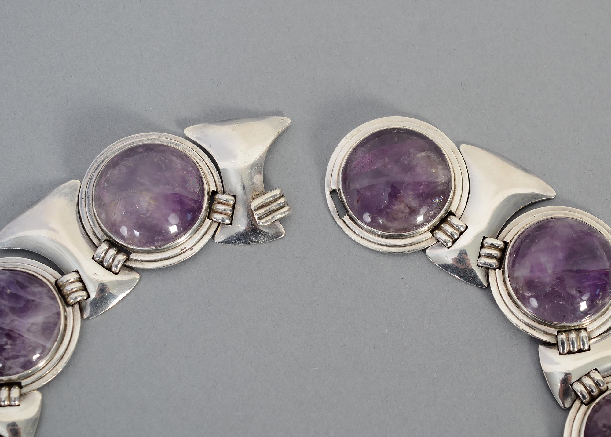 Fred Davis Sterling Silver and Amethyst Necklace For Sale at 1stDibs ...