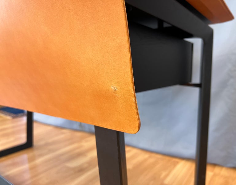 "Fred" Desk by Roberto Lazzeroni for Poltrona Frau, Leather Top Surface ...