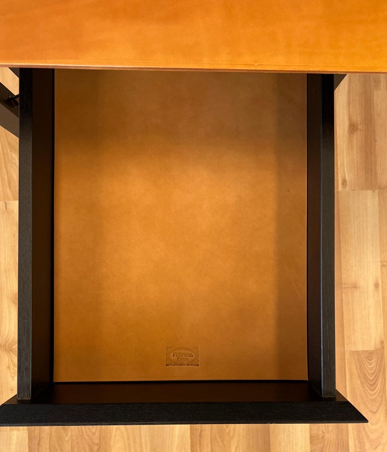 "Fred" Desk by Roberto Lazzeroni for Poltrona Frau, Leather Top Surface ...